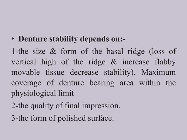 K-prosthodontic-lec3 Retention stability-and-support | PPT
