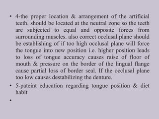K-prosthodontic-lec3 Retention stability-and-support | PPTX