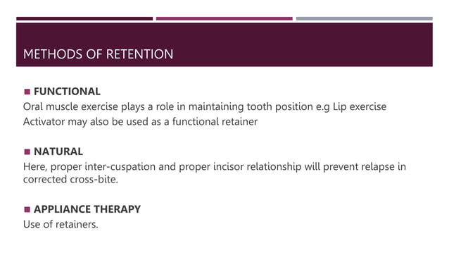 RETENTION AND RELAPSE IN ORTHODONTICS | PPTX