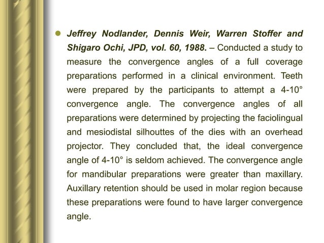 RETENTION AND RESISTANCE FORM in FPD.ppt | Dental Health | Diseases and ...