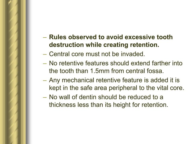 RETENTION AND RESISTANCE FORM in FPD.ppt | Dental Health | Diseases and ...