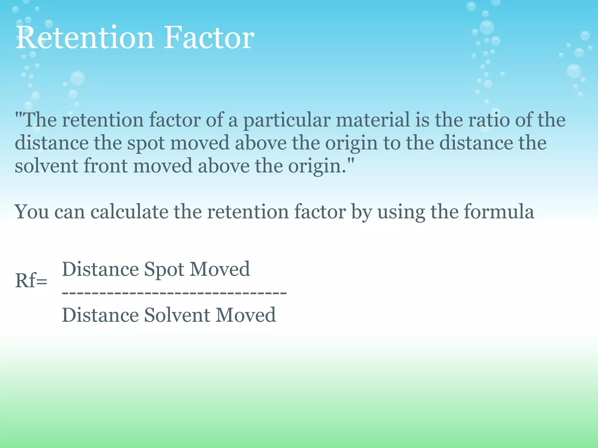 Retention factor | PPT