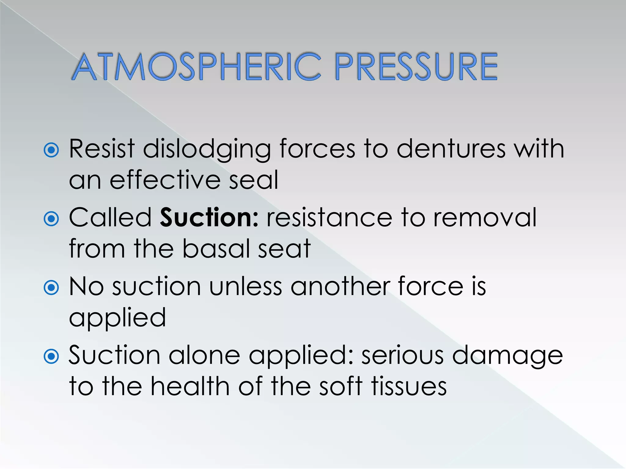 Retention of complete dentures | PPTX