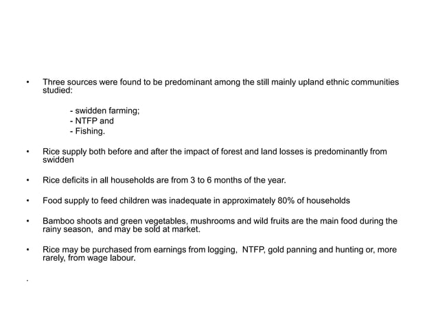 Retention of swidden and non timber forest products in relocated ...