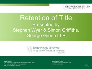 Retention of Title | PPT