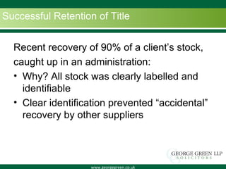 Retention of Title | PPT