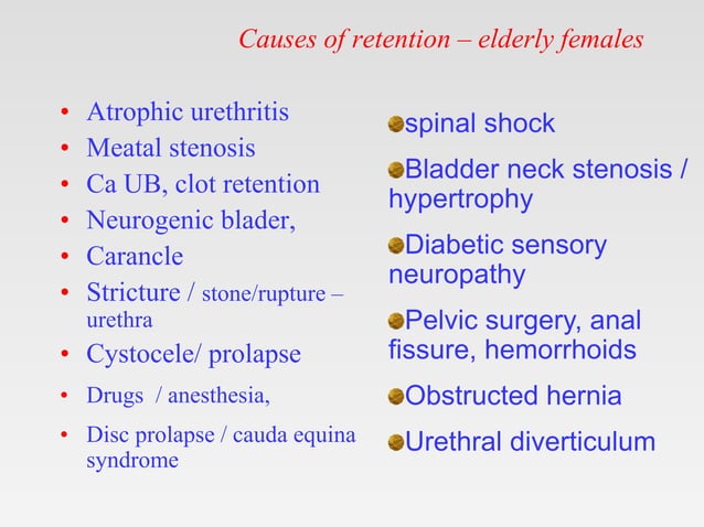 Retention of urine.pptx | Sexual Conditions | Sexual Health