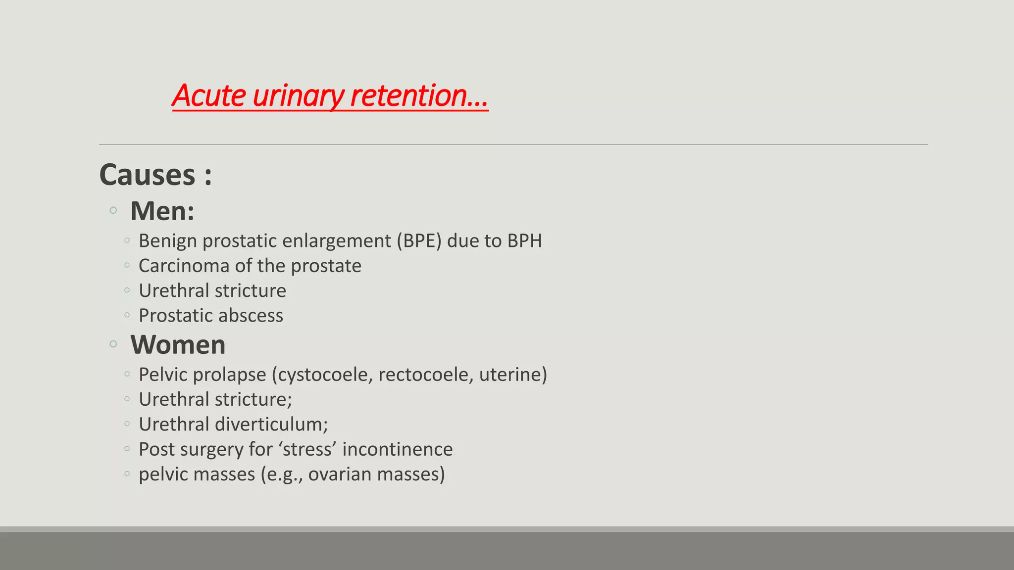 Retention of urine | PPTX