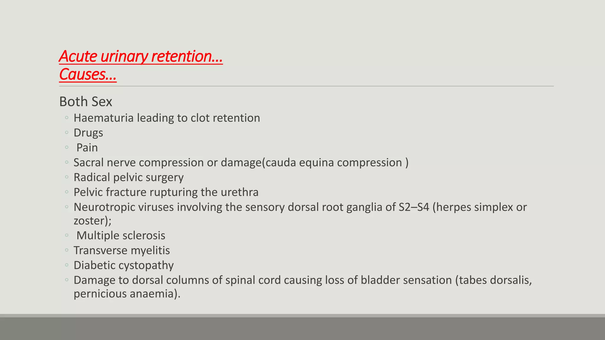 Retention of urine | PPTX