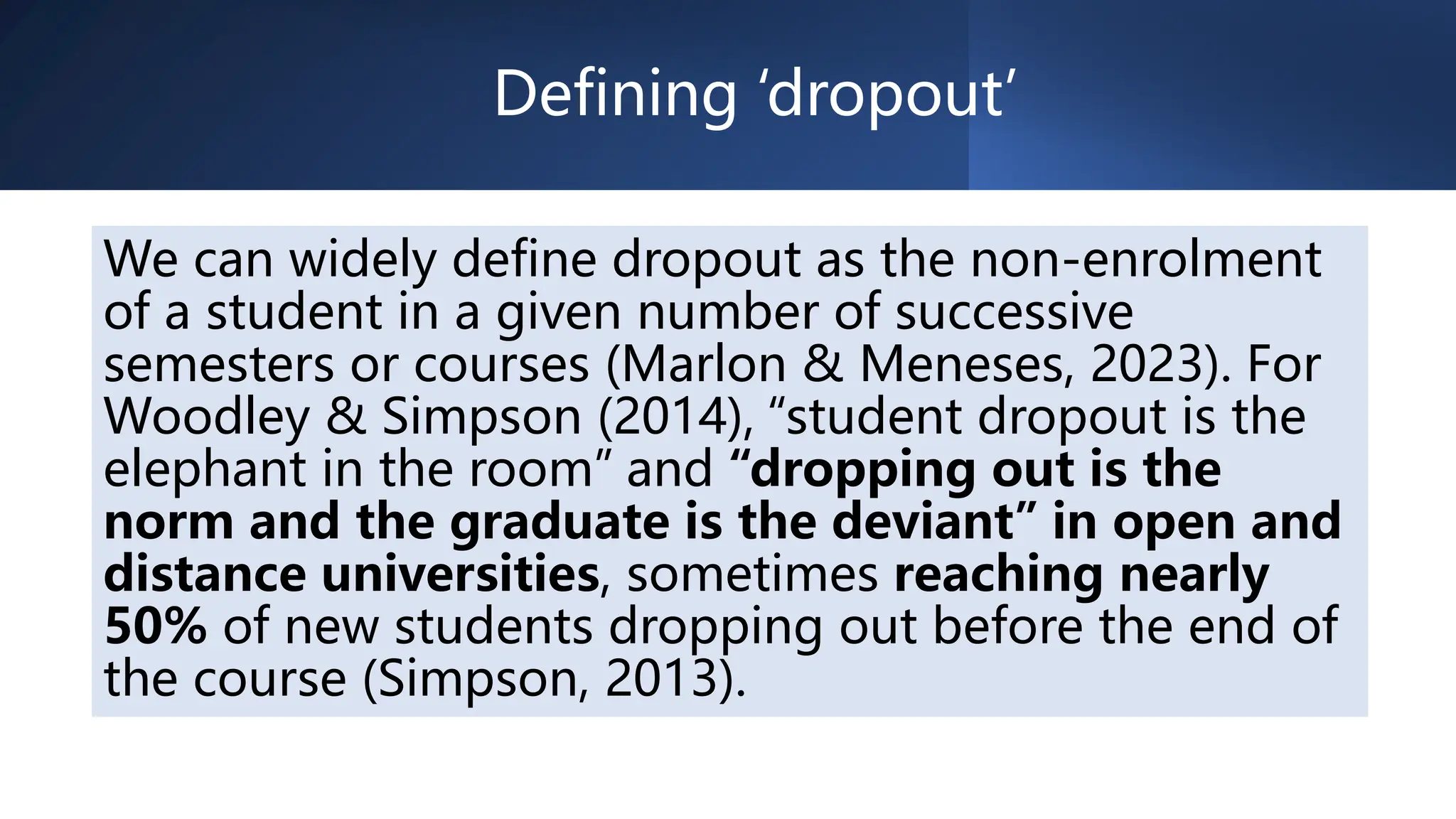 Retention in Open and Distance Education - Andre BIederbeck | PPTX