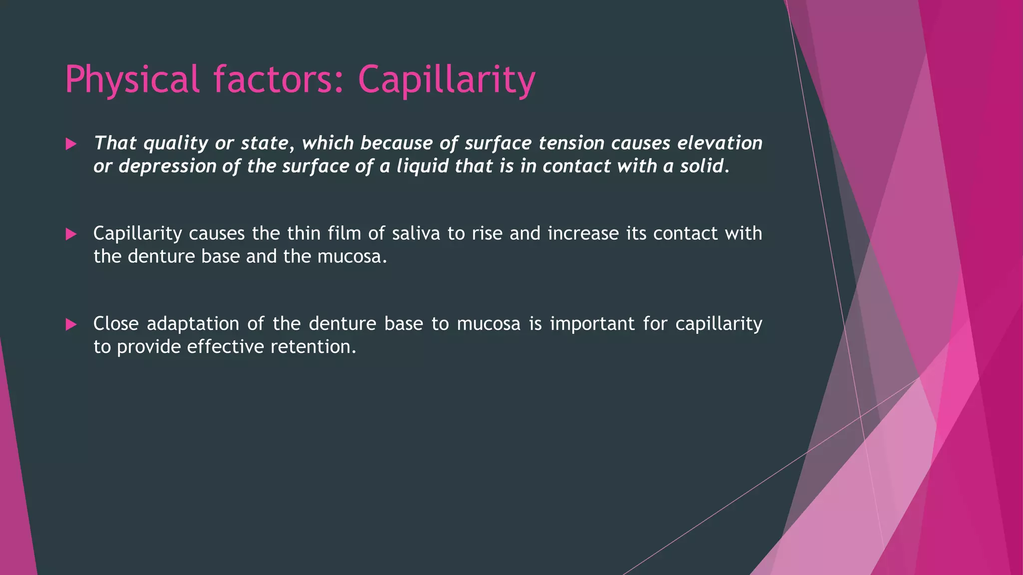 Retention, Stability and Support in Complete Dentures | PDF