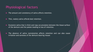 Retention, Stability and Support in Complete Dentures | PDF