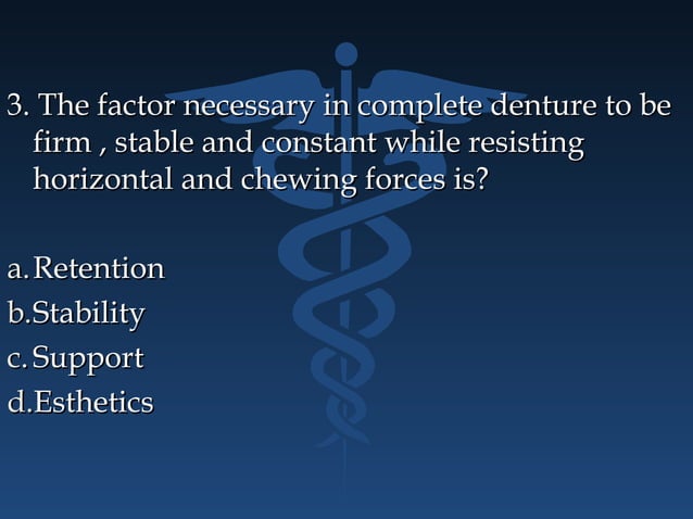 Retention stability support in complete dentures | PPT