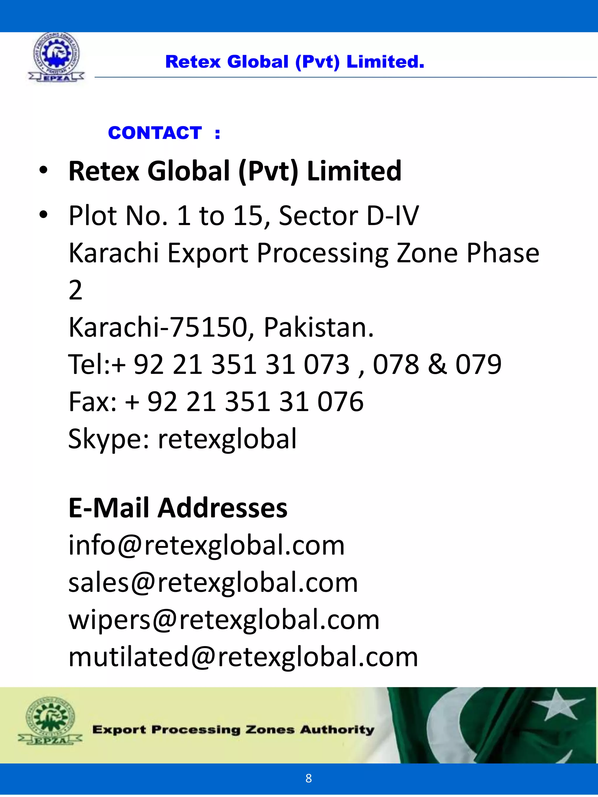 Retex global-Export Processing Zones Pakistan | PPTX