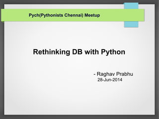 Rethink db with Python | PPT