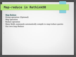 Rethink db with Python | PPT