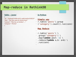 Rethink db with Python | PPT
