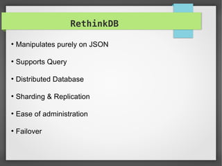 Rethink db with Python | PPT