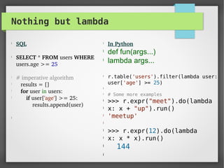 Rethink db with Python | PPT
