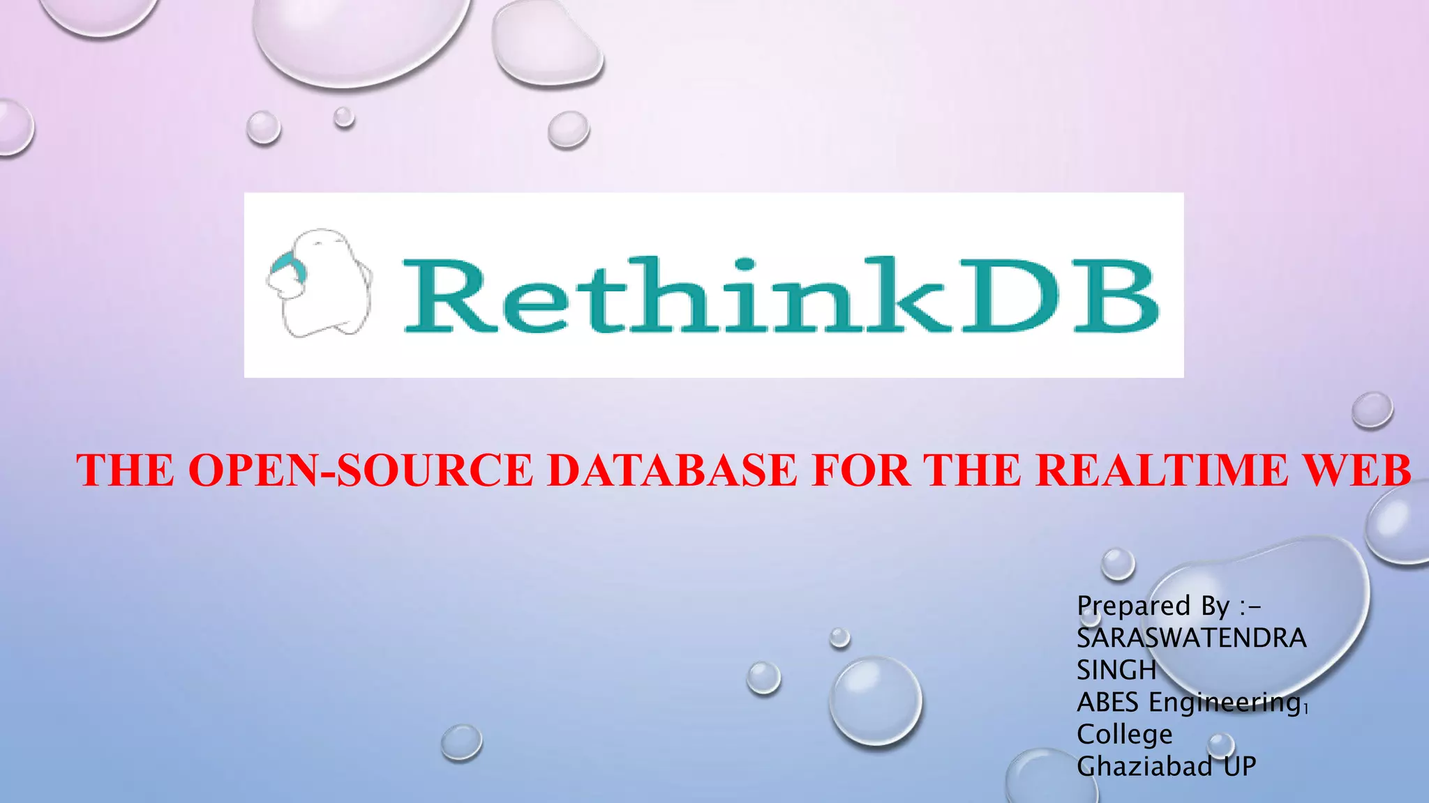Re thinkdb | PPT