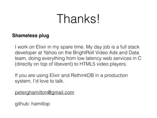 SF Elixir Meetup - RethinkDB | PDF