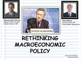 Rethinking macroeconomic policy by IMF | PPT