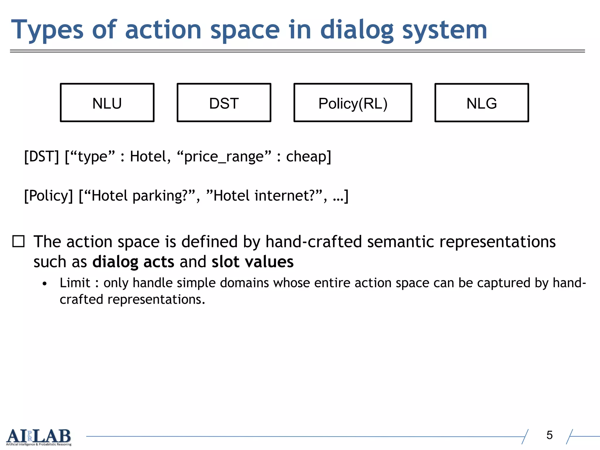 Rethinking Action Spaces For Reinforcement Learning In End To End Dialog Agents With Latent