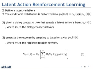 Rethinking action spaces for reinforcement learning in end-to-end dialog agents with latent ...