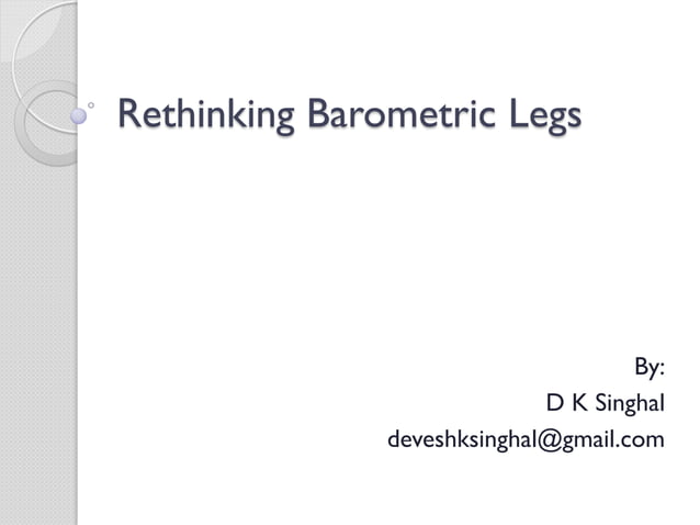 Rethinking barometric legs | PDF | Technology & Computing