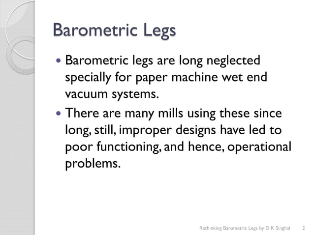 Rethinking barometric legs | PDF | Technology & Computing
