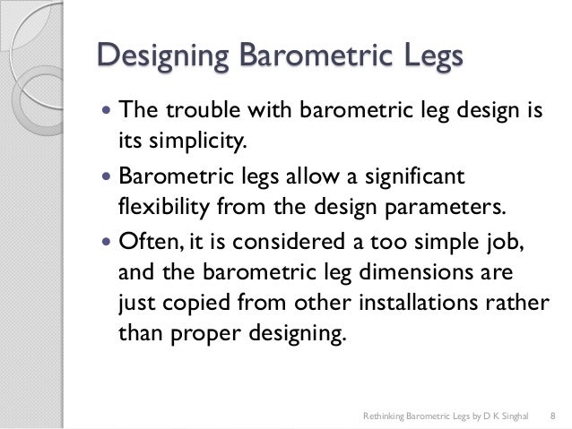 Rethinking barometric legs