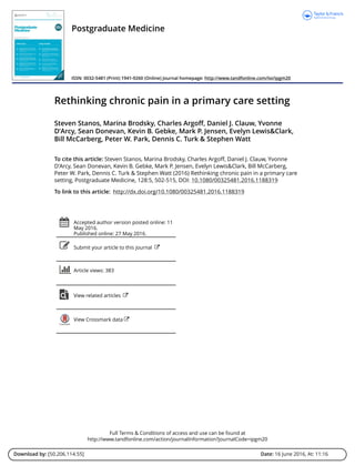 Rethinking chronic pain in a primary care setting | PDF