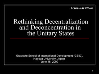 Rethinking Decentralization & Deconcentration | PPT