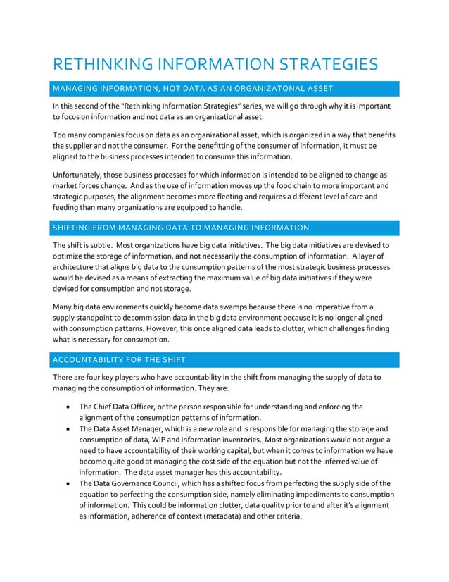 Rethinking information strategies information vs data | PDF