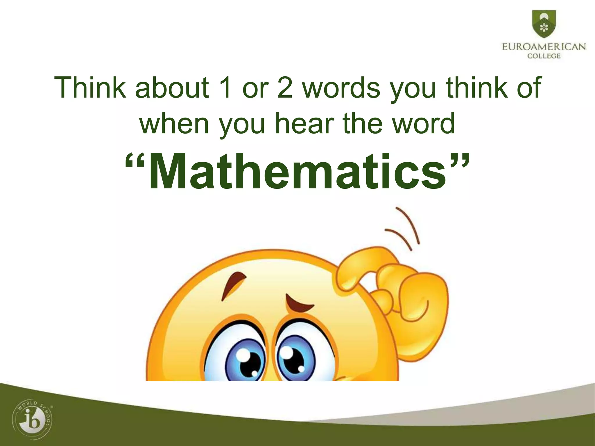 Rethinking math at euroamerican college | PPTX