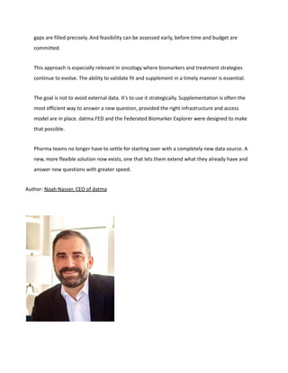 Rethinking Real-World Data Partnerships: How to Fill Gaps Without ...