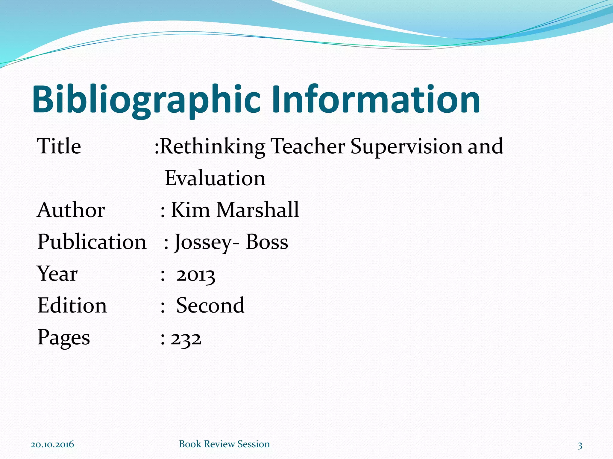 Rethinking teacher supervision and evaluation | PPTX