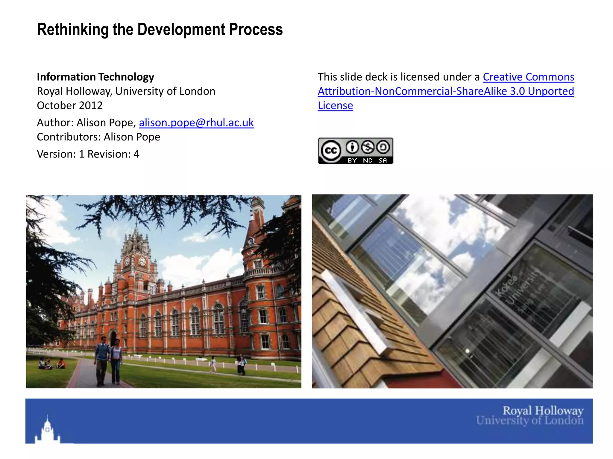 Rethinking The Development Process Pptx Computer Software And Applications Computing