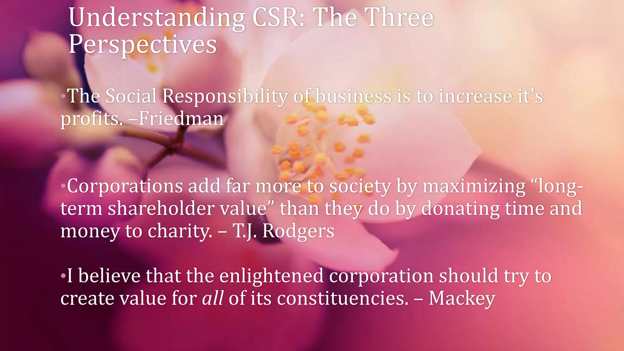 Rethinking the social responsibility of business | PPTX