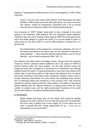 Rethink the politics of development in Africa? how the political ...