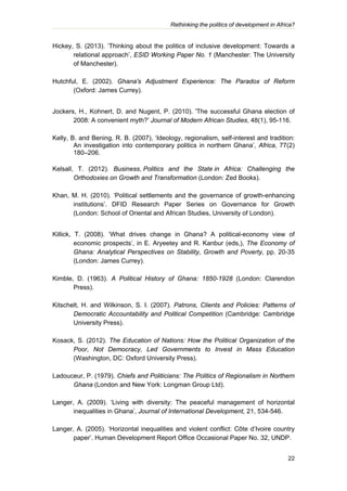 Rethink the politics of development in Africa? how the political ...