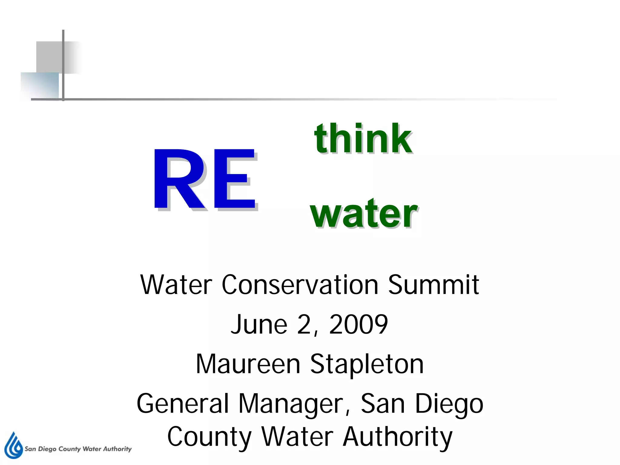 ReTHINK Water - San Diego County Water Authority | PDF