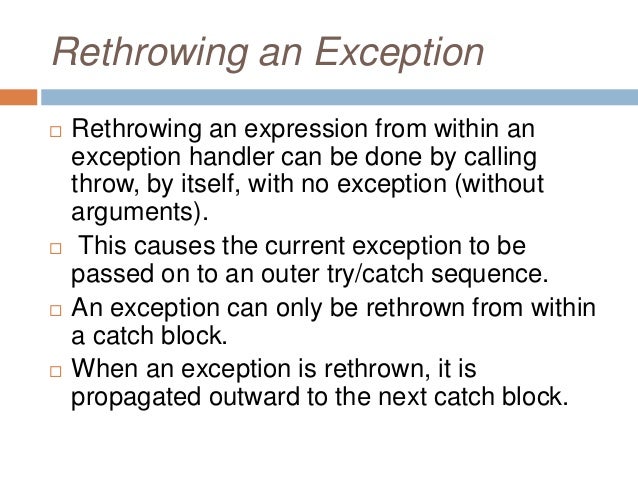 Rethrowing Exception Java