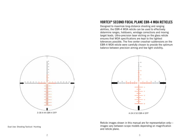Reticle manual | Vortex EBR-4 MOA | Optics Trade | PDF