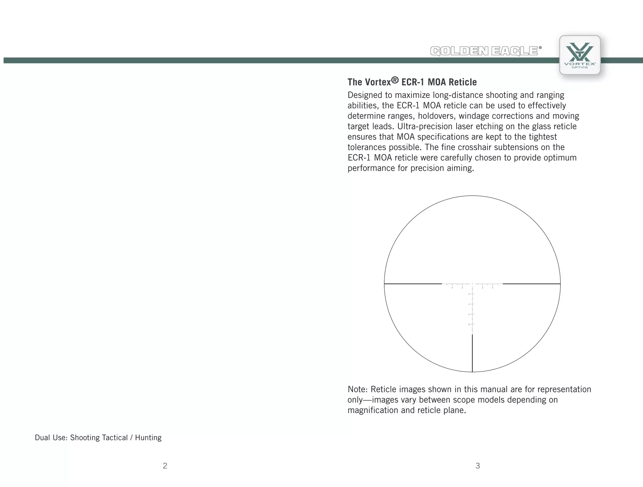 Reticle manual | Vortex Golden Eagle ECR-1 | PDF