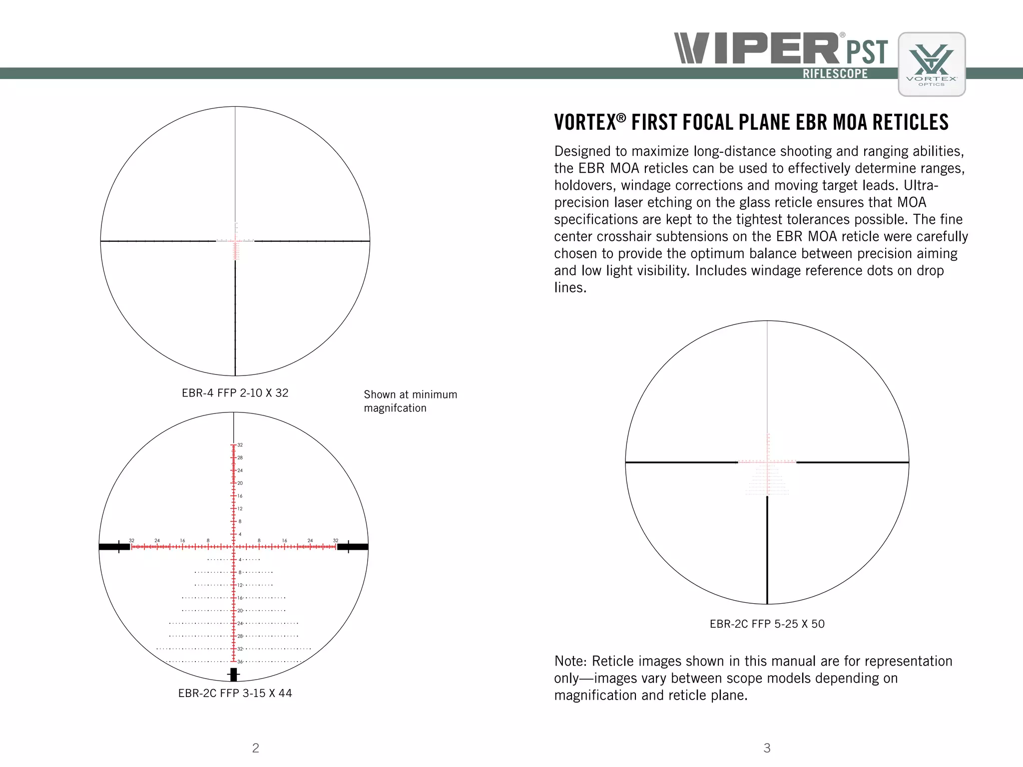 Reticle manual | Vortex Viper PST Gen II EBR-MOA | PDF