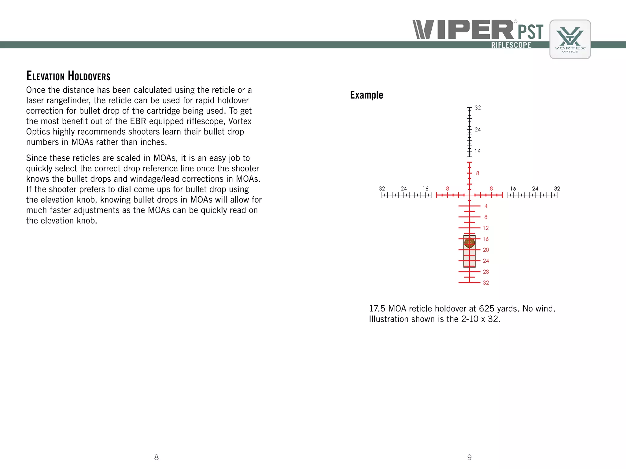 Reticle manual | Vortex Viper PST Gen II EBR-MOA | PDF