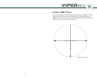 Reticle manual | Vortex Viper PST Gen II VMR-2MRAD | PDF