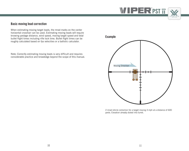 Reticle manual | Vortex Viper PST Gen II VMR-2MRAD | PDF