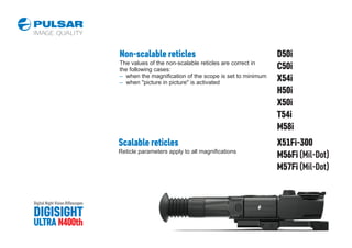 Reticles for Pulsar Digisight Ultra LRF | Optics Trade | PDF